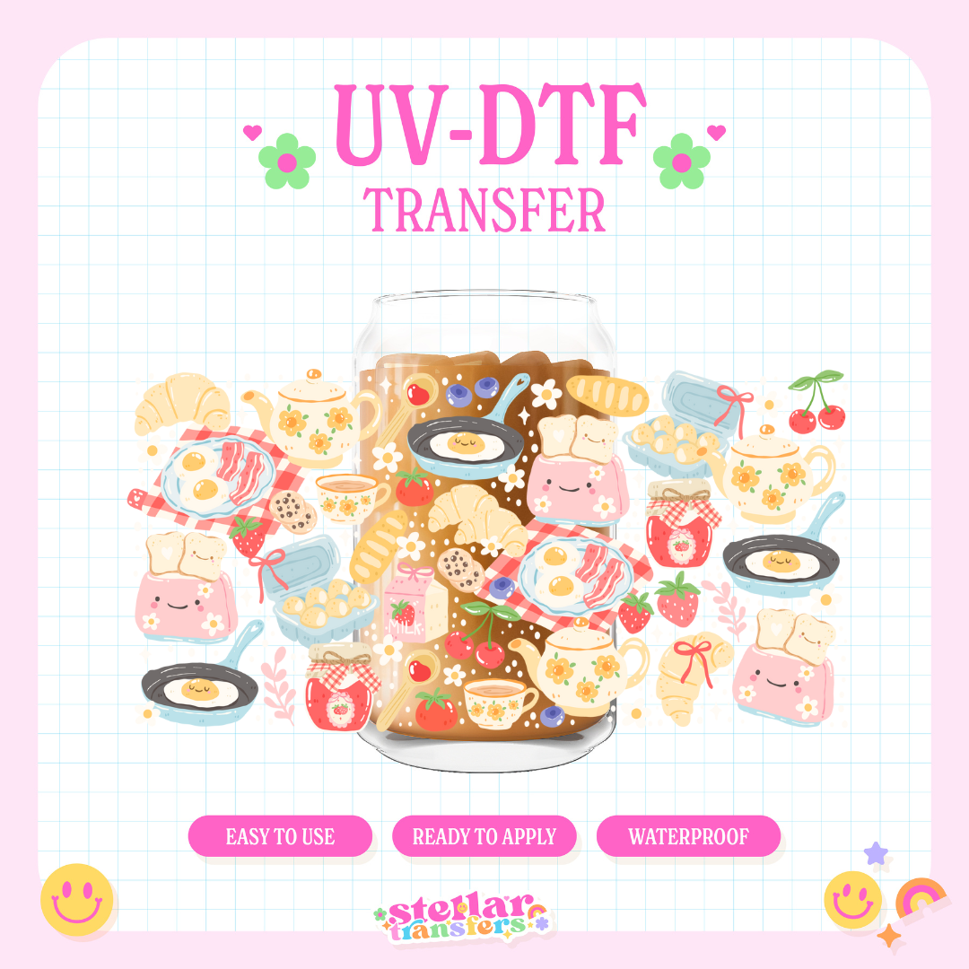GIRLY BREAKFAST - 16 OZ UV DTF – Stellar Transfers