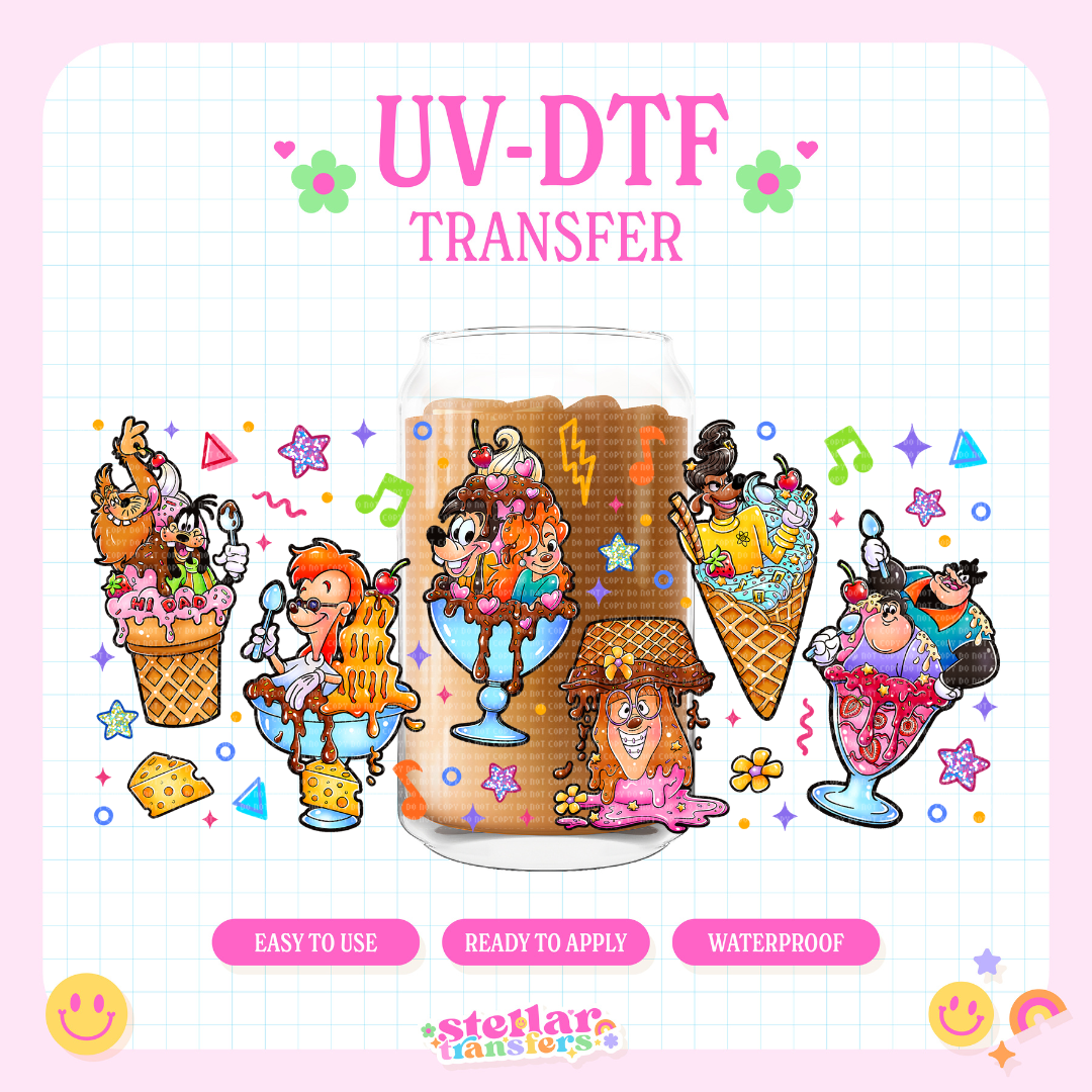 GOOFY ICE CREAM - 16 OZ UV DTF – Stellar Transfers